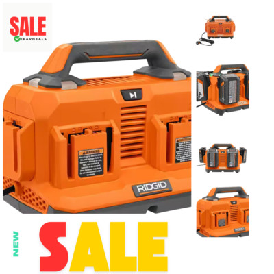 RIDGID 18V 6-Port Sequential Battery Charger Station R86096 (Tool Only ...