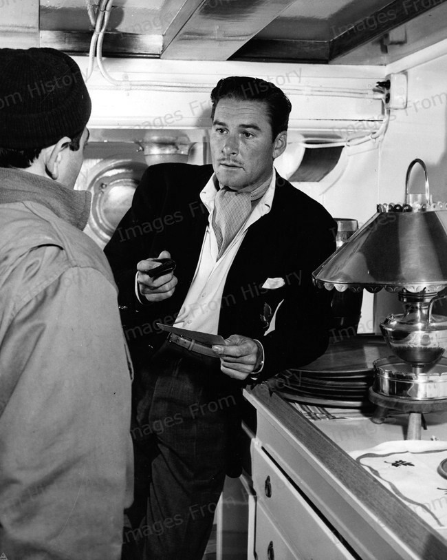8x10 Print Errol Flynn Candid Aboard the USS Zaca (IX-73) Yacht 1947 # ...