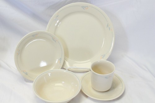 Corelle Beige Peach Tulip Buds Lot of 31 Plate Bowl Mug Saucers | eBay