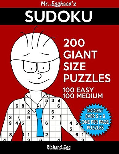 Mr. Egghead's Sudoku 200 Giant Size Puzzles, 100 Easy and 100 Medium ...