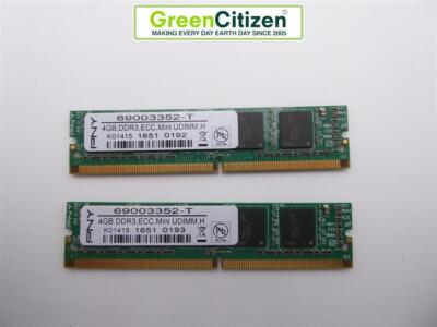 Lot of 2 PNY 69003352-T 4GB DDR3 1333MHz ECC Mini UDIMM RAM Memory | eBay