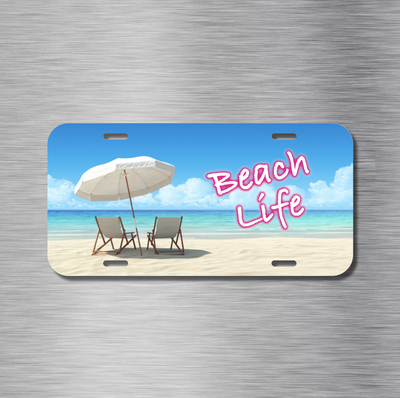 BEACH LIFE Vehicle License Plate Front Auto Tag Florida Hawaii ...