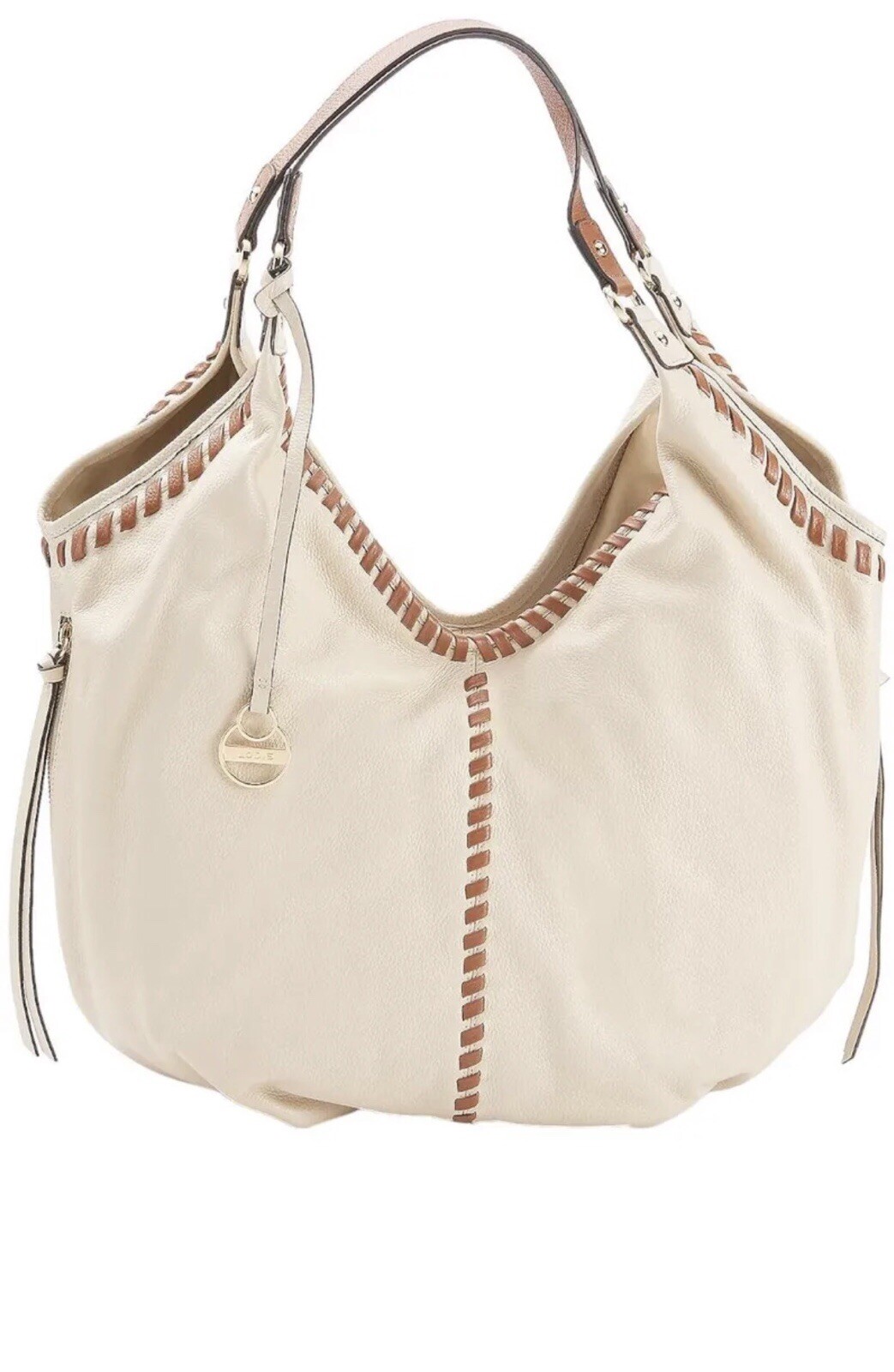 LODIS Large Whipstitch Leather Tote Lacey Sand/Chestnut | eBay
