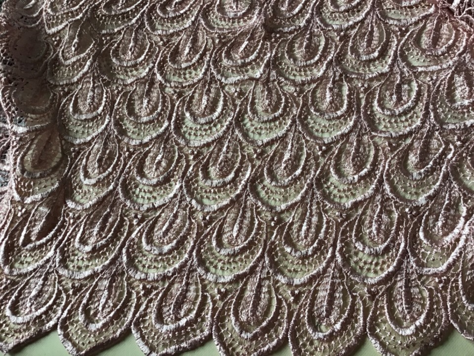 9 1/2 YDS SCALLOPED DUSTY ROSE RAYON VENISE LACE EDGE | eBay