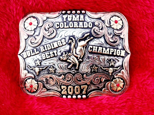 RODEO BULL RIDING CHAMPIONSHIP Trophy Buckle☆YUMA COLORADO☆2007☆RARE ...