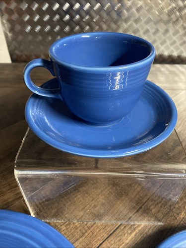5 Piece Fiestaware Retire LAPIS BLUE Place Setting Homer Laughlin Bowl ...