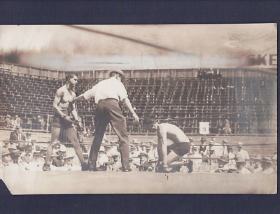 RARE 1912 VERNON ARENA HARRY THOMAS vs JEM PERCY sepia boxing photo ...