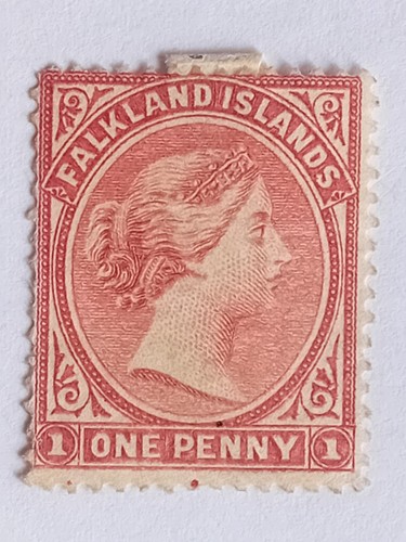 Falkland islands stamp, year 1878 - 1899, 1 penny. No postmarks. Queen ...