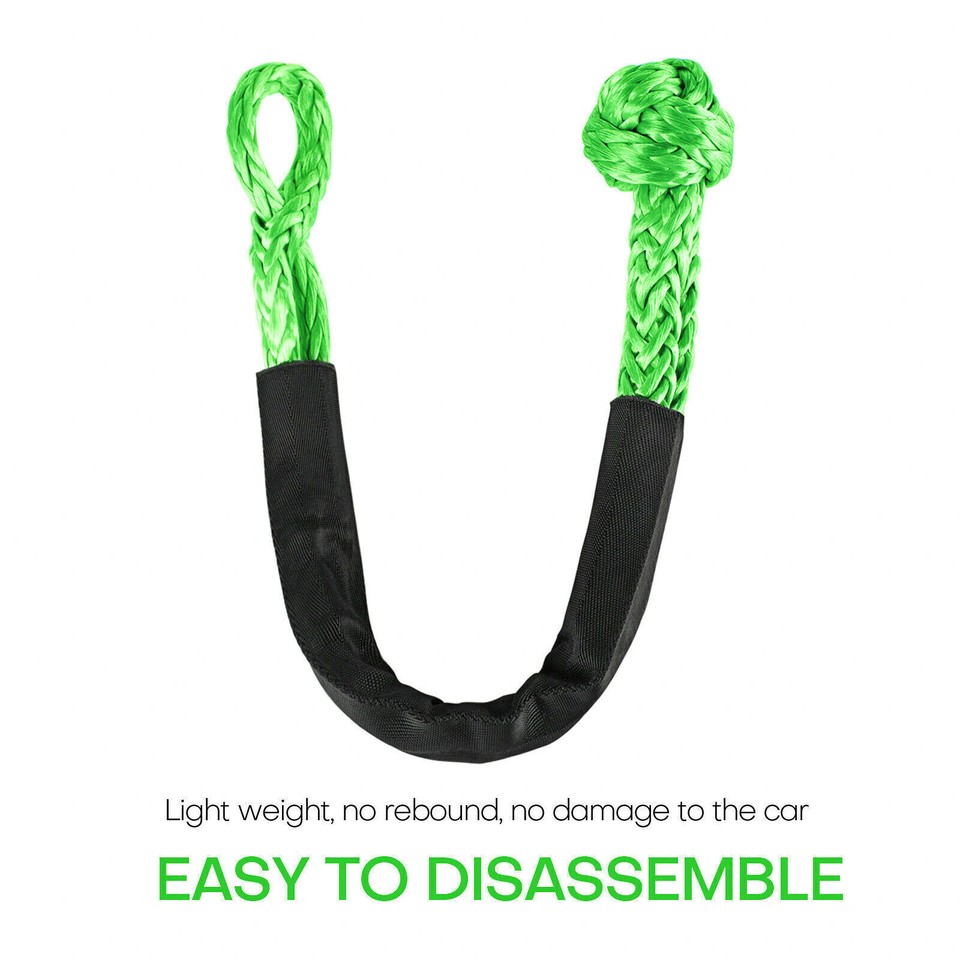 2pcs Soft Shackle Rope Off Road Trailer Rope 55000lbs Breaking Strength ...