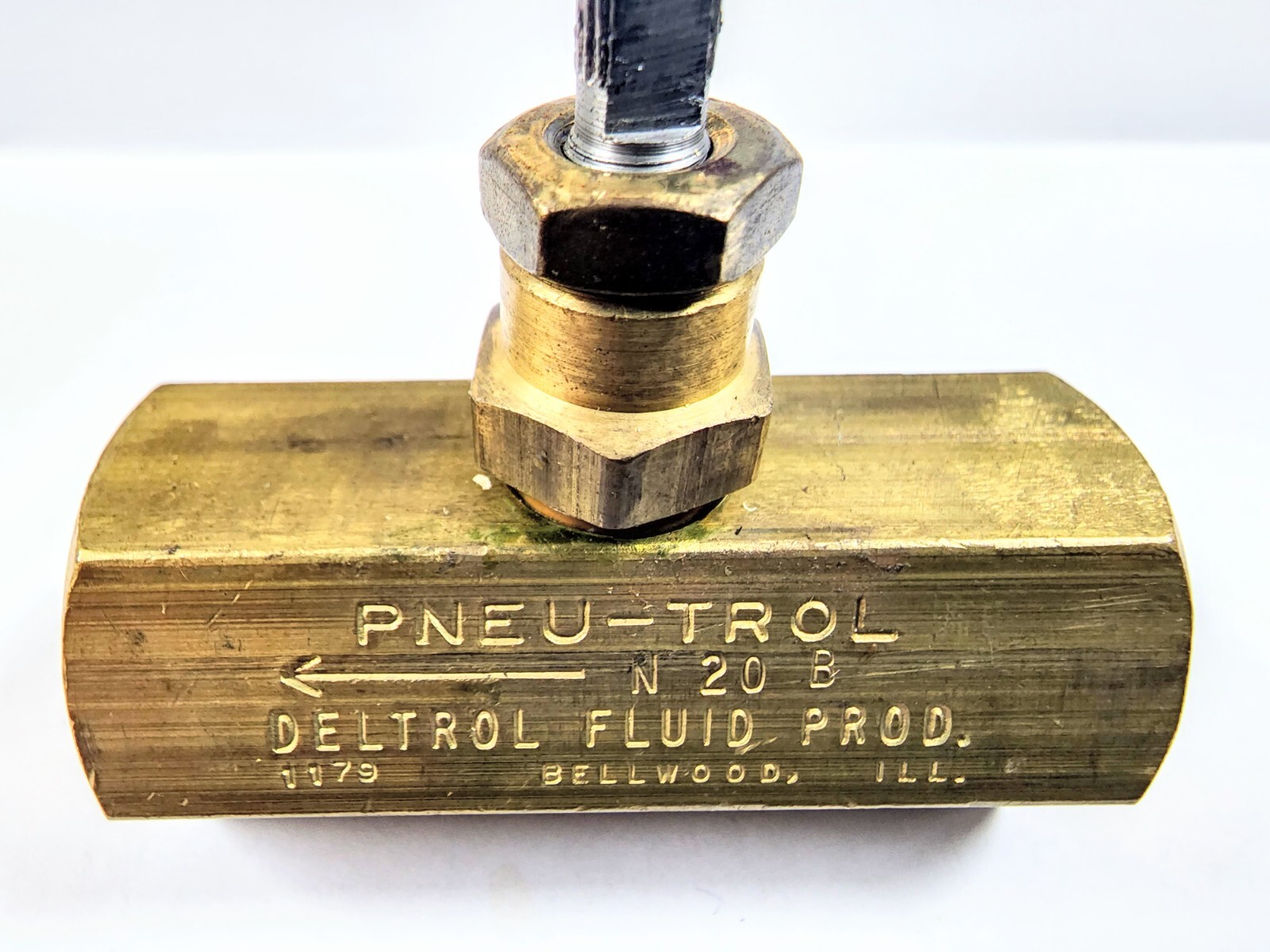 DELTROL PNEU-TROL BRASS FLOW RESTRICTOR 1/4" FNPT WITH SHUT-OFF N20B ...