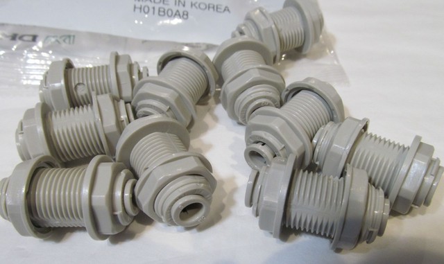 250 X DMfit ABU0404 Bulkhead Union 1/4" Push-in Drinking Water Line ...