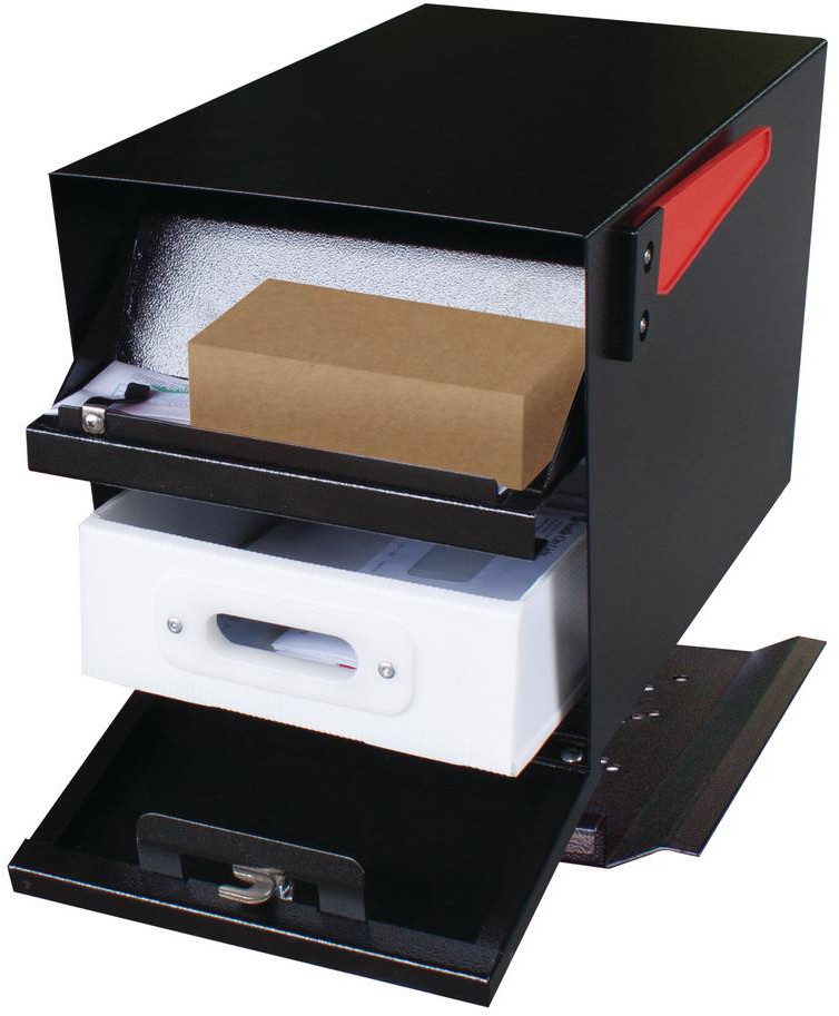 Mailbox PRO Black Post Mount Mail Box With High Security Locking ...