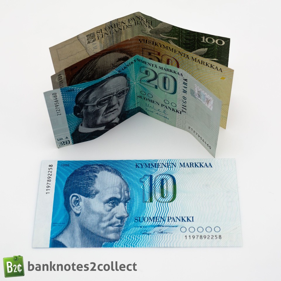 FINLAND: Set of 4 Finnish Markkaa Banknotes. | eBay