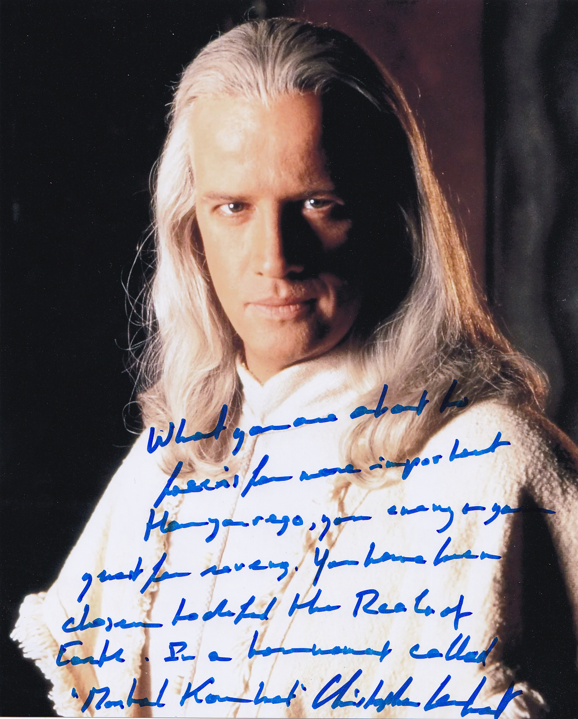 CHRISTOPHER LAMBERT signed Autogramm 20x25cm MORTAL KOMBAT in Person ...