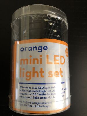 Orange Mini LED Light Set, 30 Orange LED Light Bulbs - Halloween Lights ...