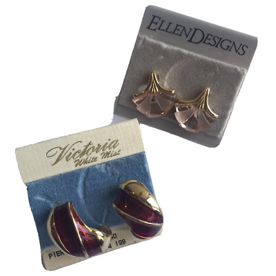 Ellen Designs Victoria White Mist Earring Bundle Vintage 1990s Pink Red ...