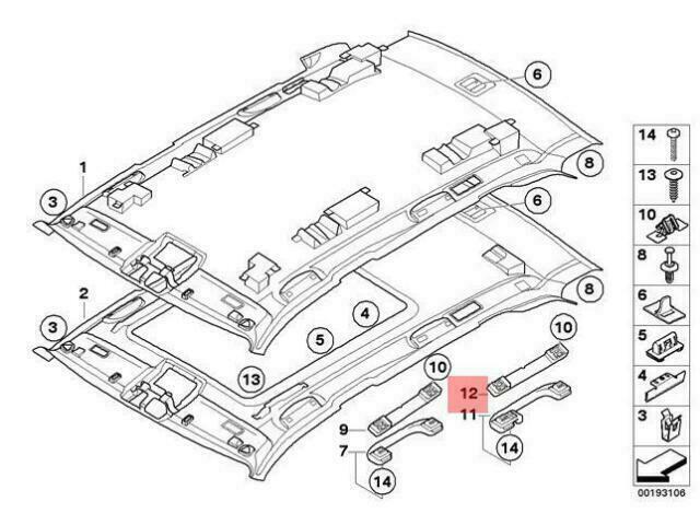 OEM BMW E70 E70N SUV ADAPTER PLATE REAR GRAB HANDLE 51166955064 GENUINE ...
