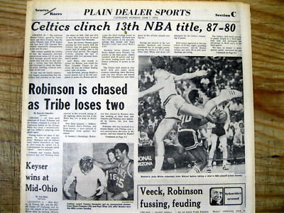 1976 headlne newspaper BOSTON CELTICS win their 13th NBA BASKETBALL ...