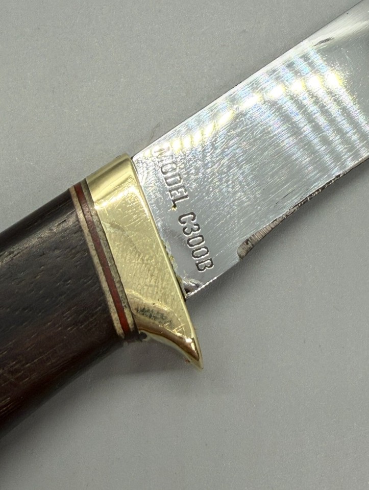 Vintage GERBER C300B Fixed Blade Knife w/ Leather Belt Sheath | eBay