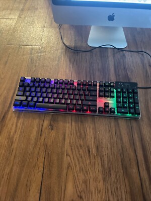 Gaming Keyboard: K1 Black RGB LED Backlit Keyboard with 104 Key ...