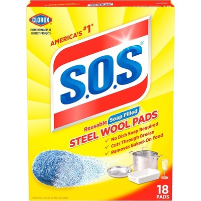 SOS Steel wool Scouring soap pad 18 -Pack | eBay