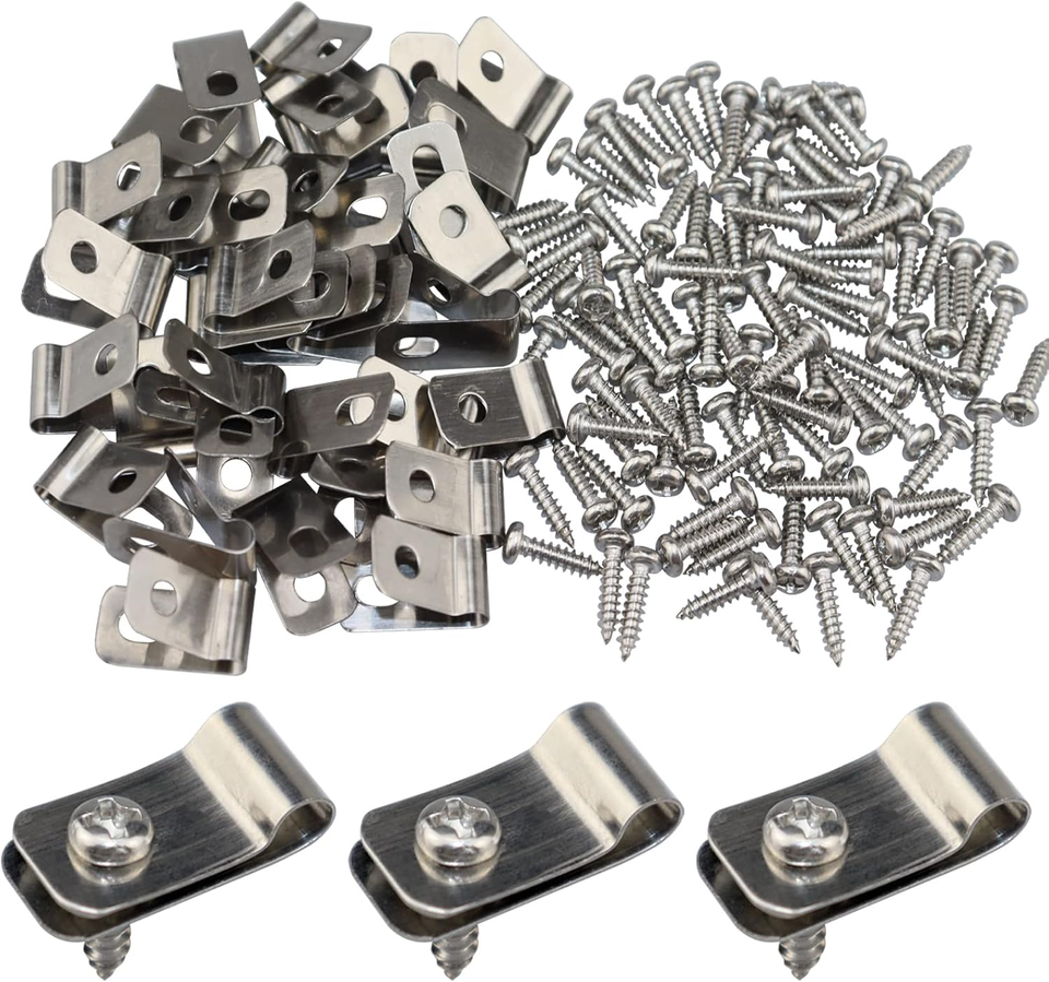 Wire Fence Clips 100 Pcs Stainless Steel Mounting Clips for 12-16 Gauge ...