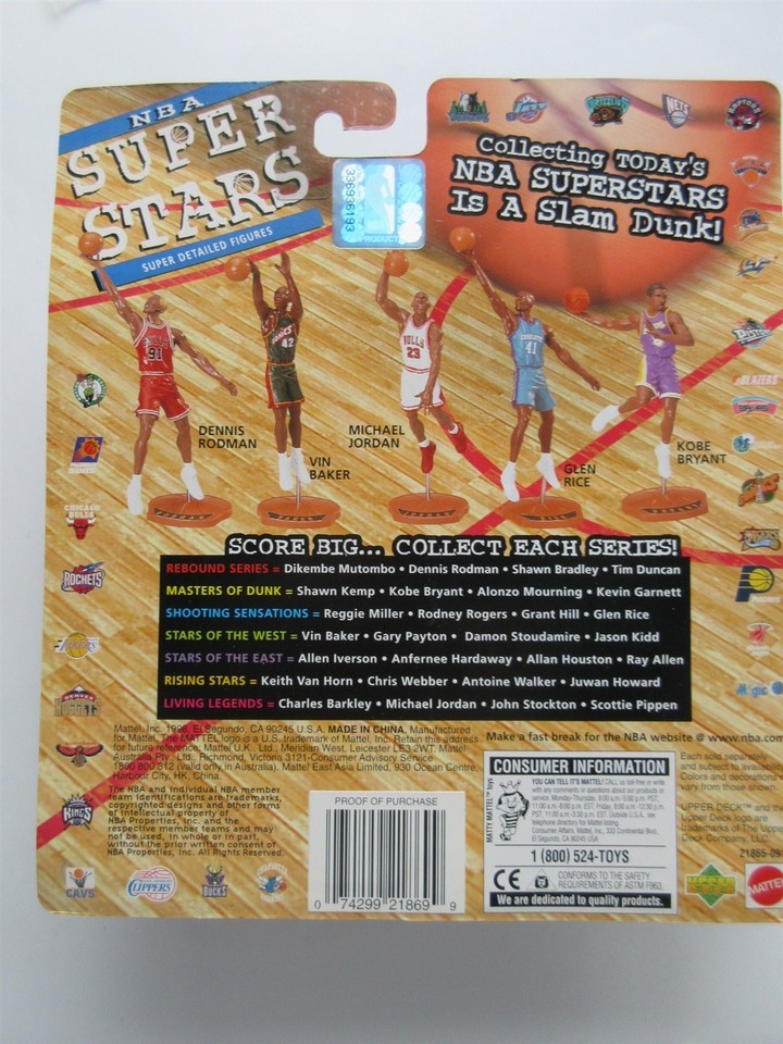 1998-99 Mattel NBA Super Stars Court Collection Kobe Bryant Purple ...