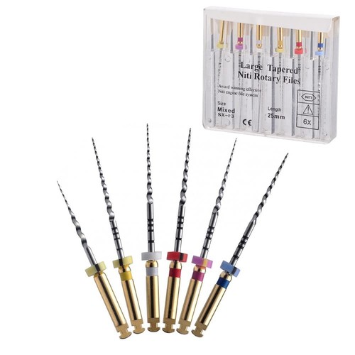 Dental Endo Files 6PCS Large Tapered Niti Rotary Files SX-F3 25MM ...