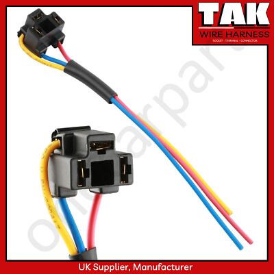 3 Pin H4 Headlight Replacement Repair Bulb Holder - Wired Connector ...