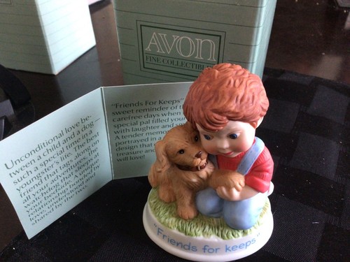 Vintage 1991 Avon Figurine Tender Memories "Friends for keeps". Child ...