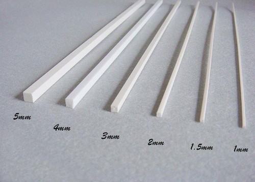10pcs ABS Styrene Plastic Square Bar Rods Width 5mm*250mm Length White ...