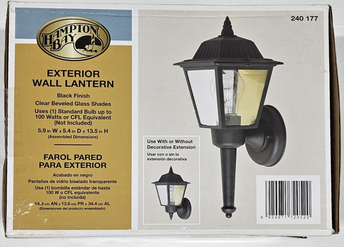 Hampton Bay Wall Light Black