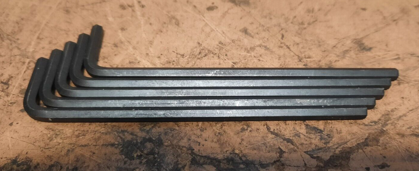 #8650 LOT OF 5 STEEL HEX L-WRENCHES (5/32”, 4-1/8” LG.) E102 & S41 | eBay