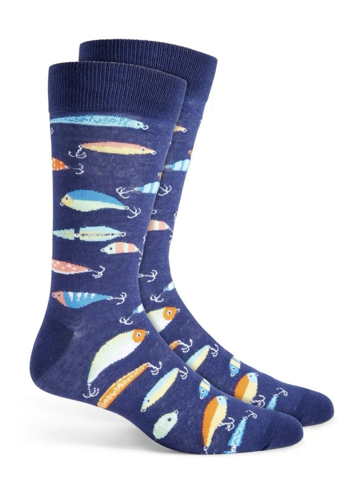 Club Room Men's Fishing Lure Crew Length Socks, Blue, One Size | eBay