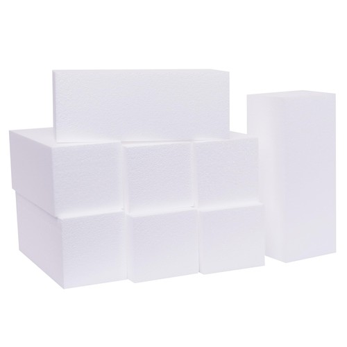 Silverlake Craft Foam - 8 Pack of 4x4x8 inch EPS Polystyrene Blocks for ...