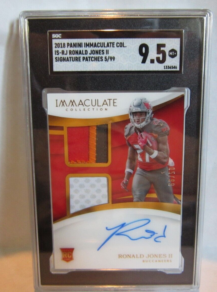 Ronald Jones 2018 Immaculate Coll 4Clr Dual Patch Rookie Auto#5/99 SGC9 ...