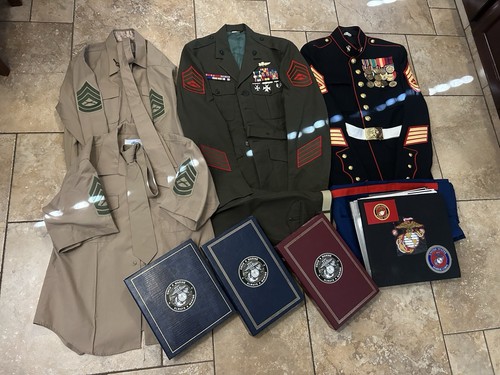USMC Marine Corps Uniform Dress Blues Alphas Class A Medals Photo album ...