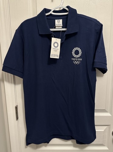 NWT Tokyo 2020 Olympics Org Official Merch Polo Navy Blue Short Sleeve ...