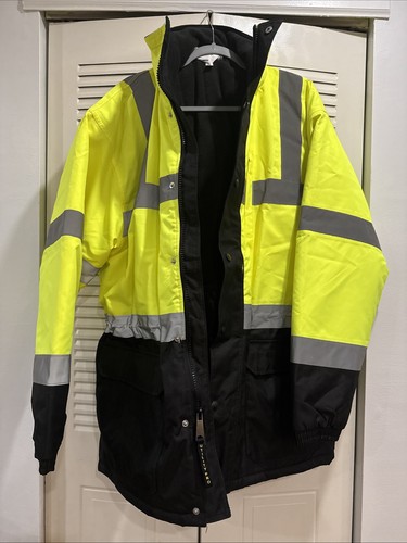 Utility Pro Wear UHV1004 Hi-Vis Safety Contractor Coat Jacket - Size XL ...