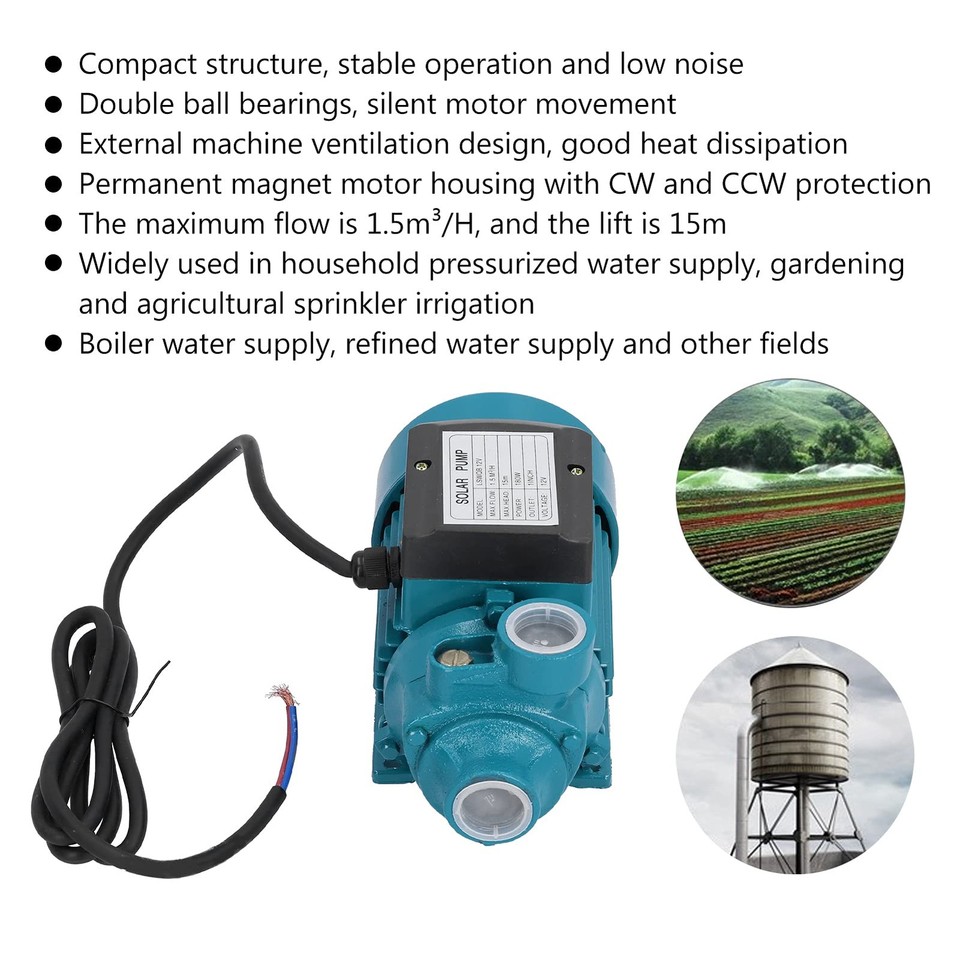 Solar Well Pump Kit, Lake Pump For Irrigation, DC 12V 180W Water ...