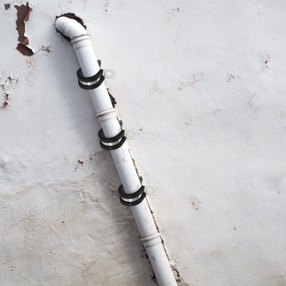 144 Pcs Cable Clamps Assortment Kit Stainless Steel Rubber Cushion Pipe ...