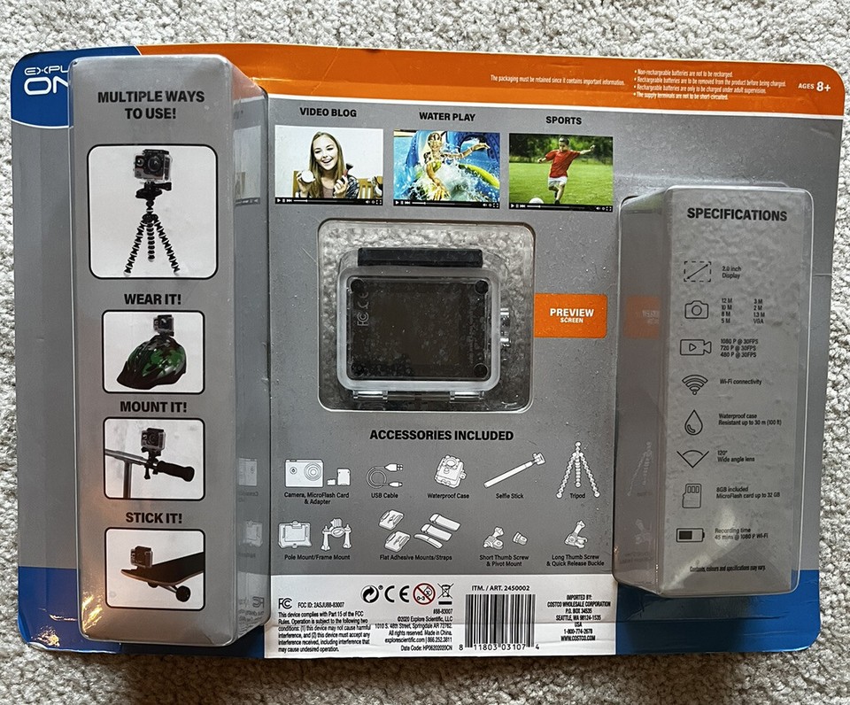 Explore One HD Action Camera with Wifi / accessories included! NEW | eBay