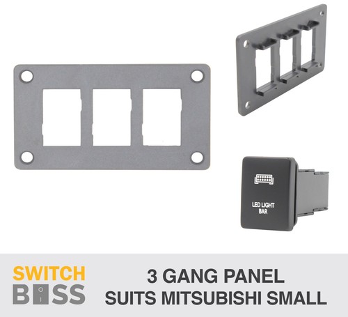 3 GANG PUSH SWITCH PANEL Housing for Mitsubishi SMALL Switches LED 12V ...