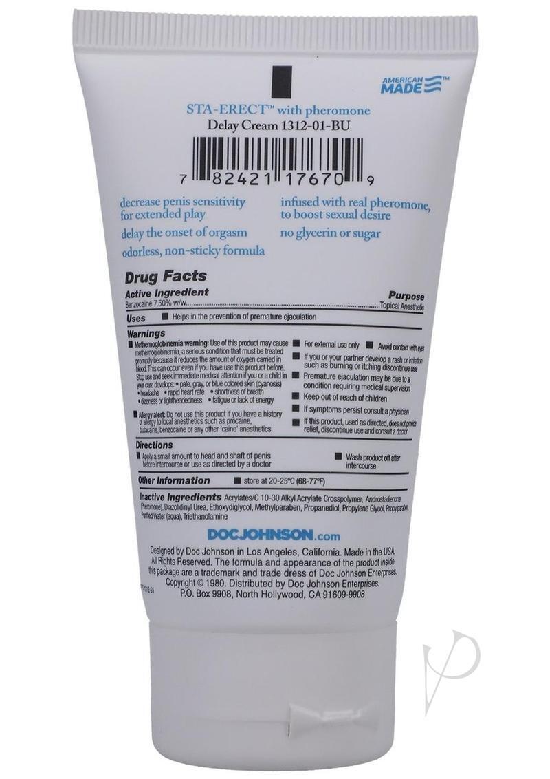Sta Erect Delay Desensitizing Cream For Men 2oz Prevent Premature ...