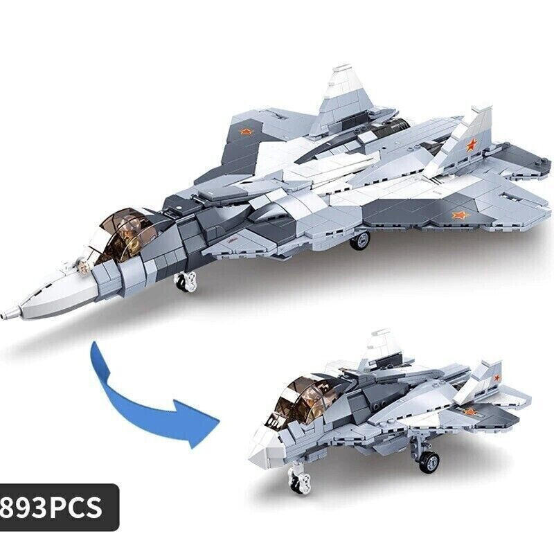 Fighter Jet SU-57 Building Blocks Russian Stealth Jet Military Brick | eBay