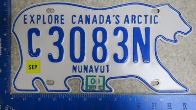 Nunavut License Plate Graphic Bear Commercial Tag 2000 C3083N 3083 Nat ...
