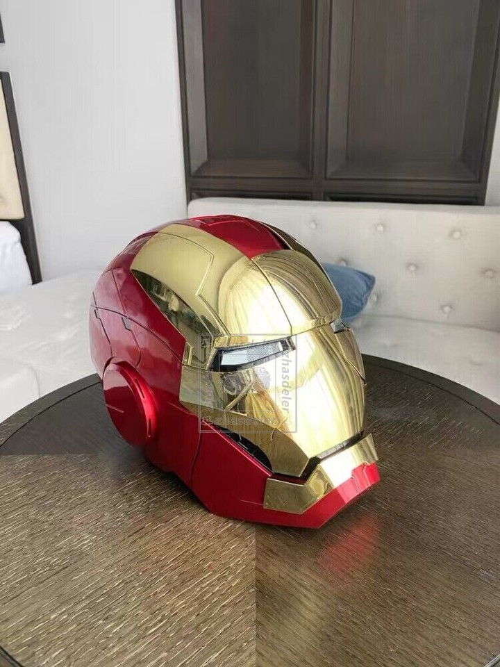 Iron Man Gold MK5 Helmet Electronic Voice Activated Open&Close Mask ...