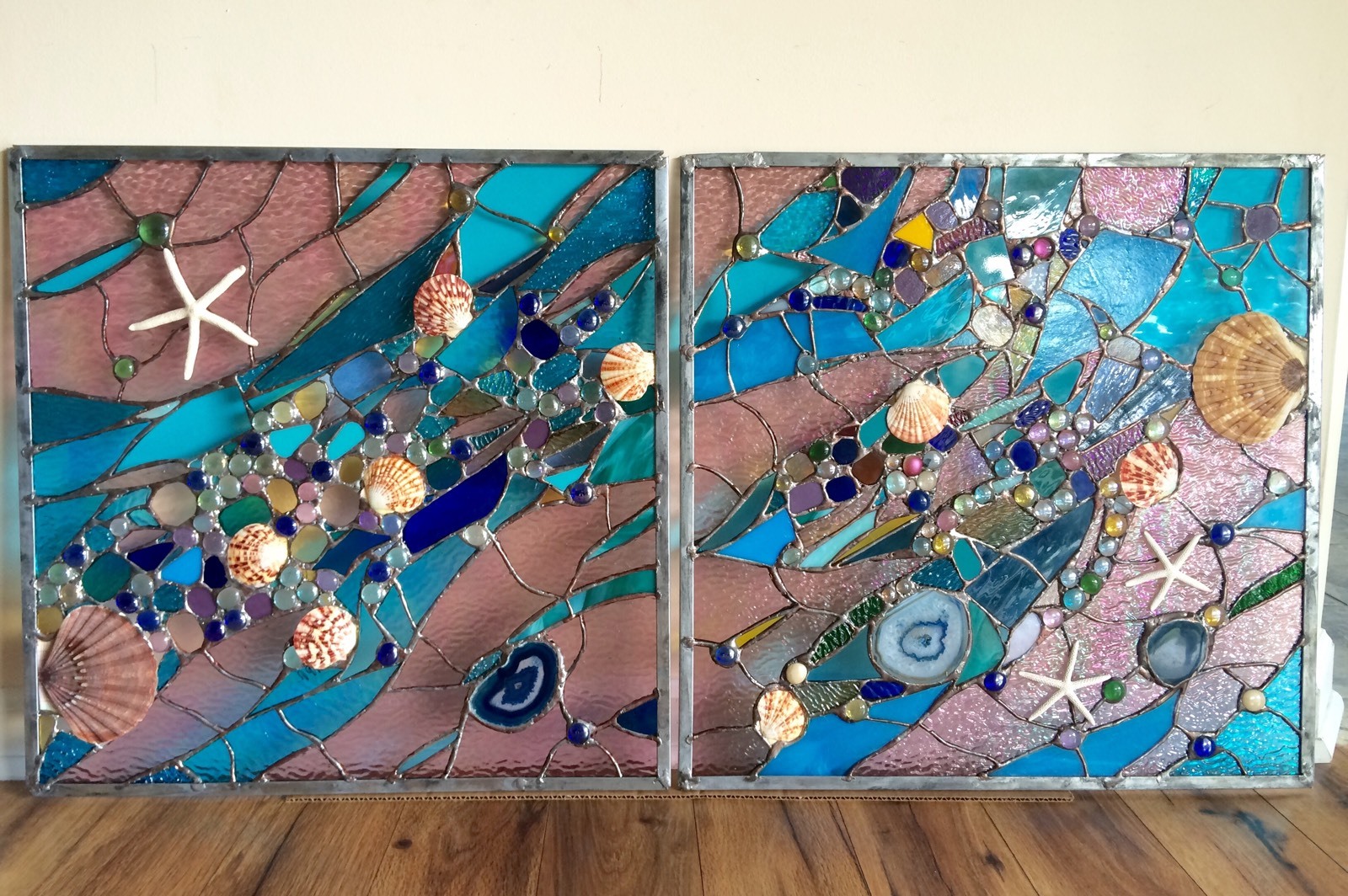 Stained Glass Window Tropical Starfish Sea Shell Beach Suncatcher Sail ...