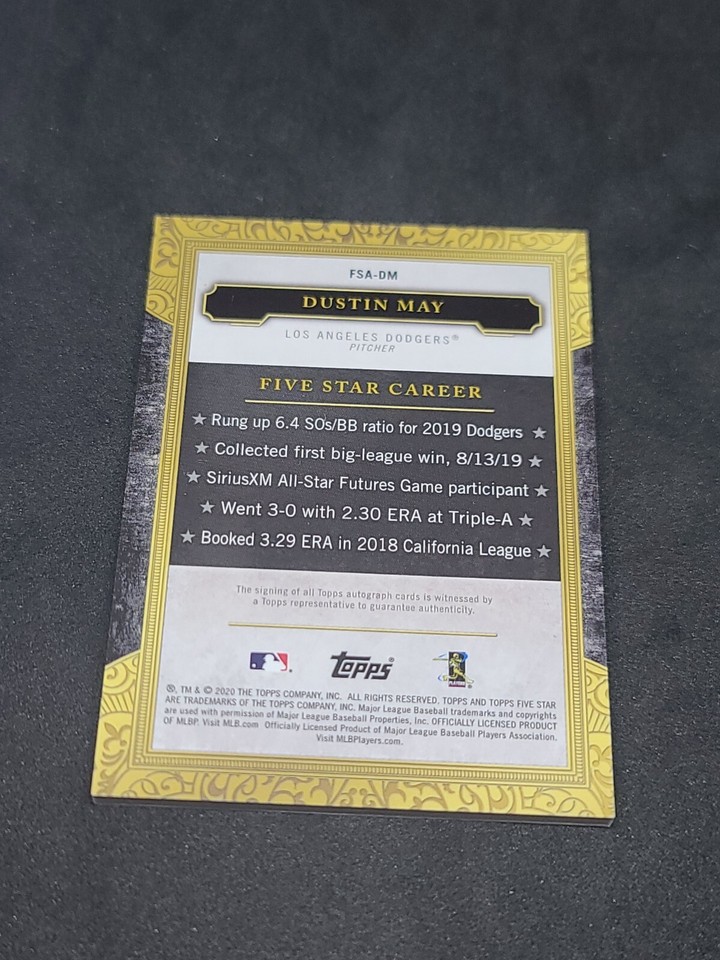 Dustin May 2005 Topps Five Star Rookie RC Autograph Auto | eBay