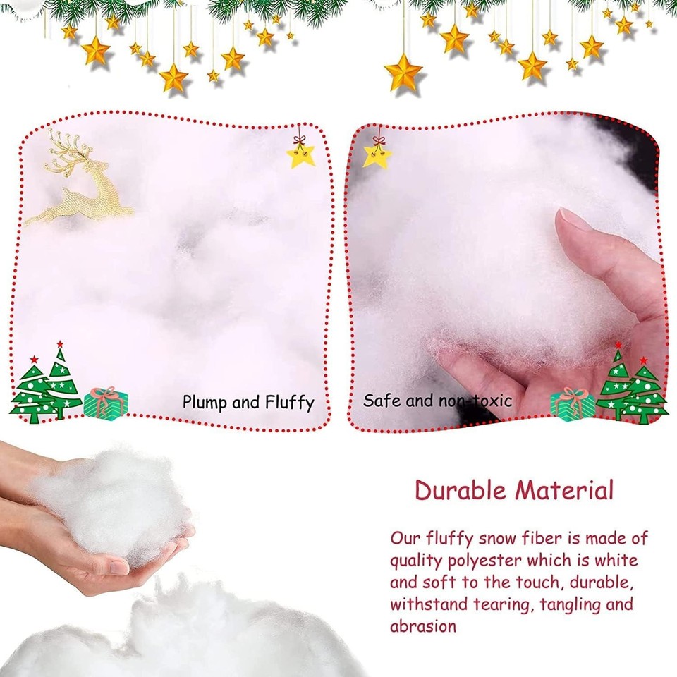 Christmas Fake Snow Decor Fiber Artificial Snow Cotton Snow Fluffy ...